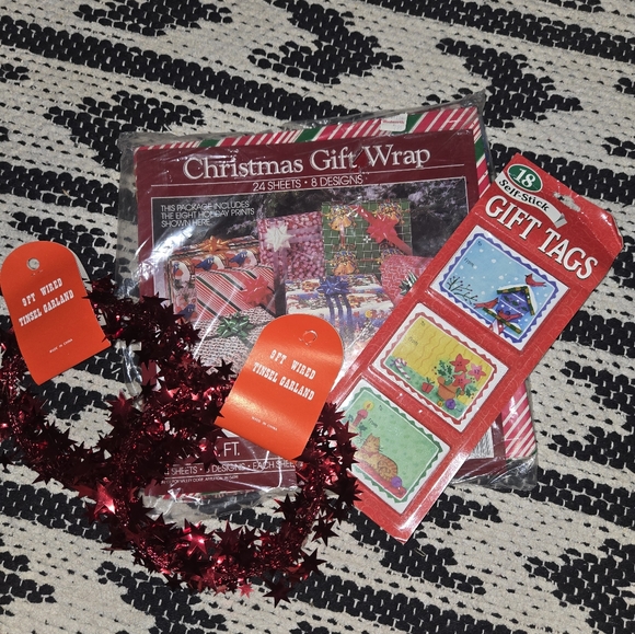 Party Supplies | Vintage Y2k 199s Bundle Christmas Gift Wrap And Tags ...